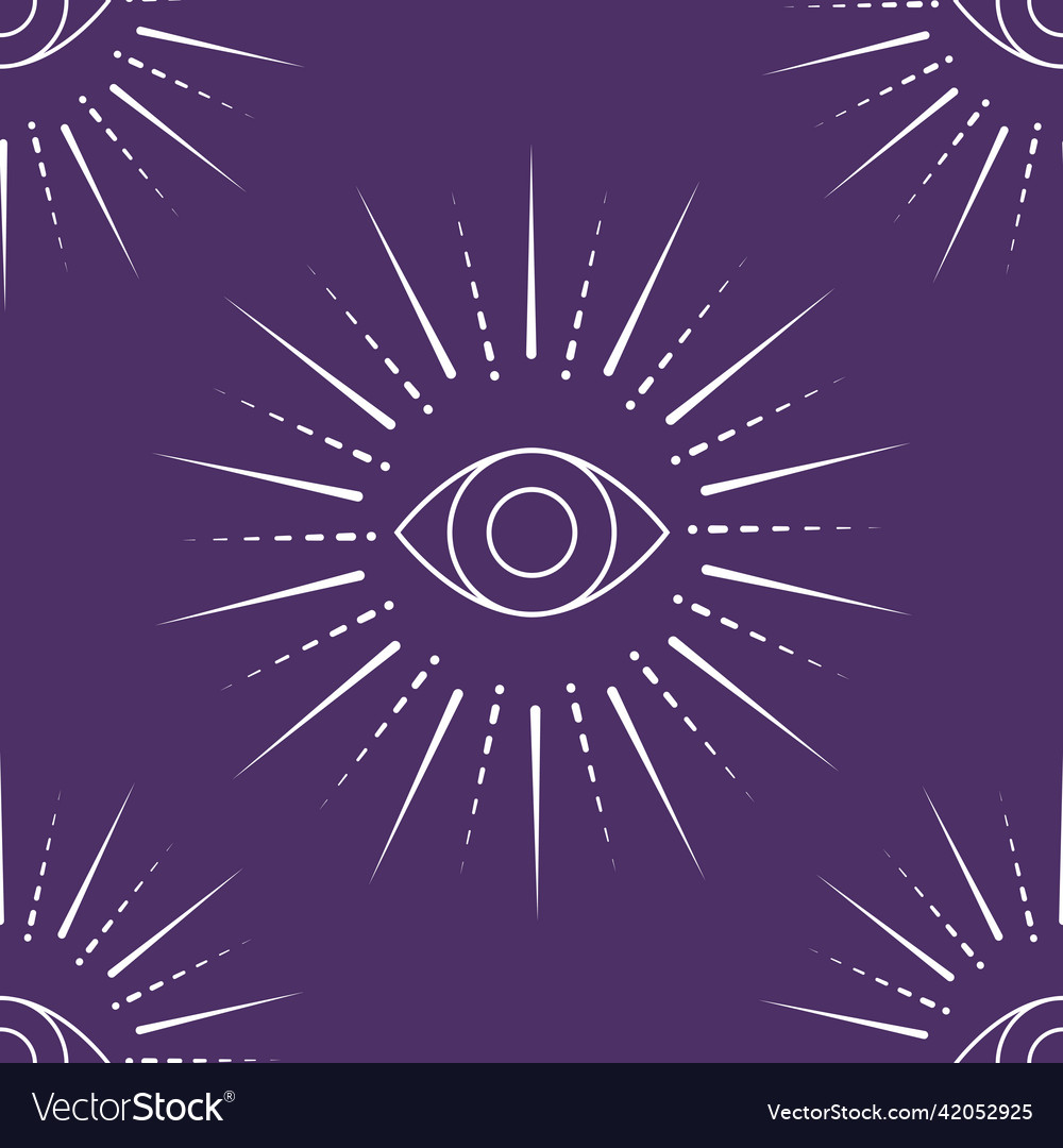 Eye with rays abstract magic seamless pattern Vector Image