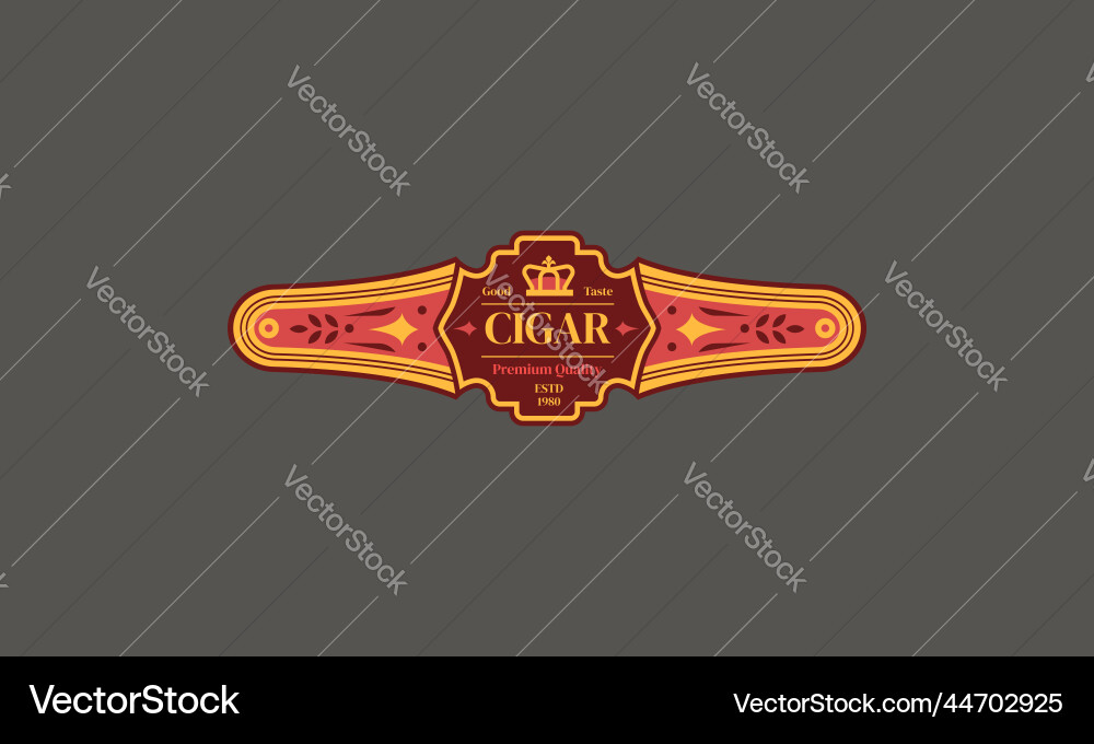 Flat design of cigar label template Royalty Free Vector