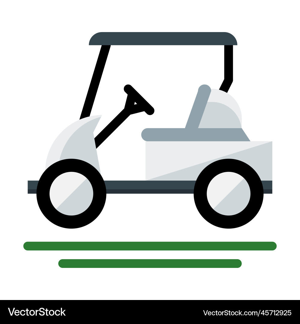 Golf cart buggy icon in flat style Royalty Free Vector Image