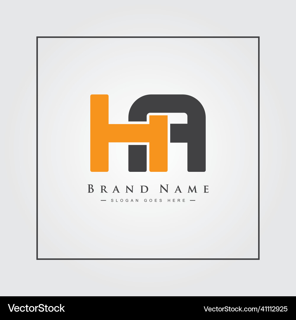 Initial letter ha logo - simple business logo Vector Image