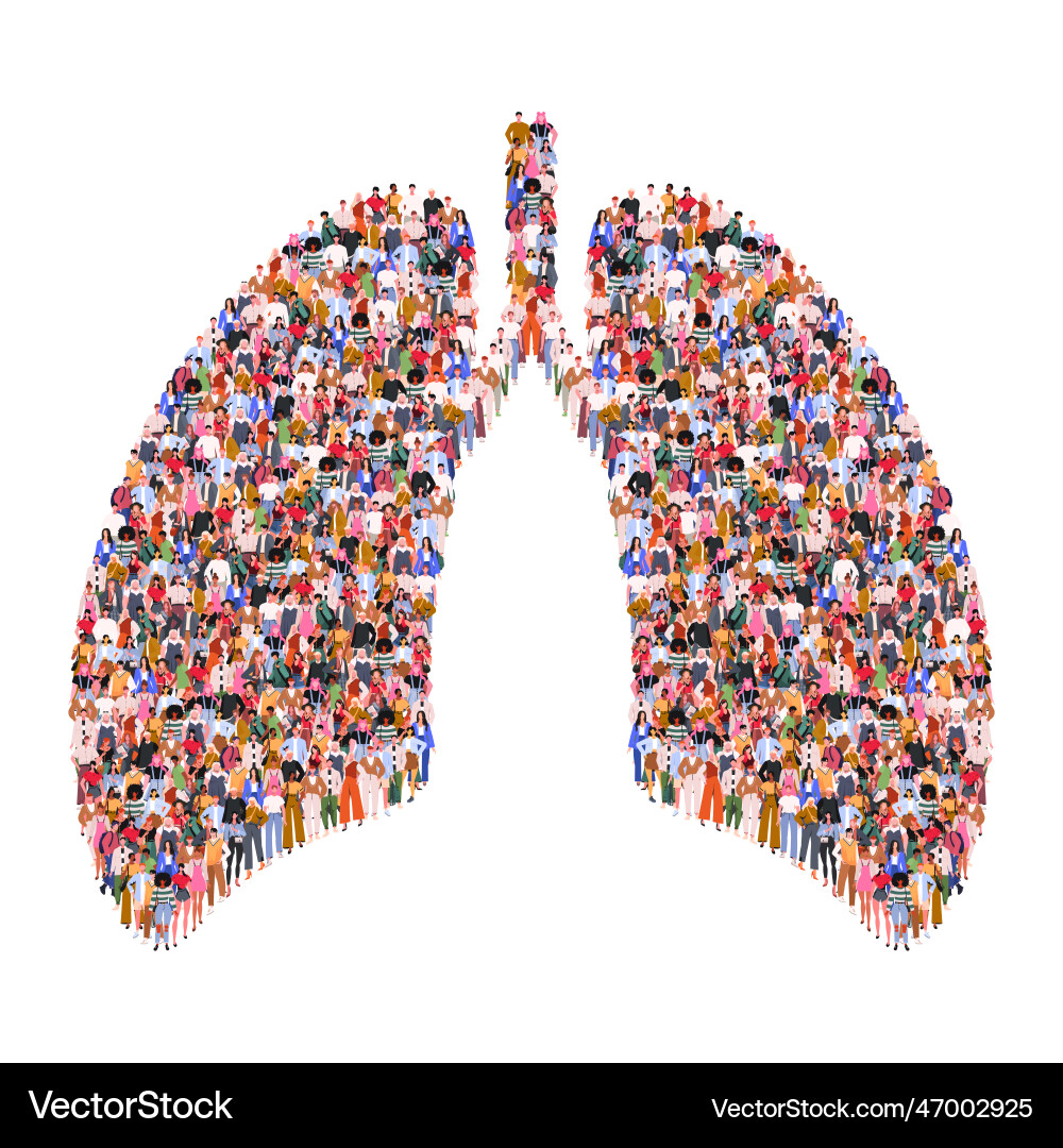 Large group of people in lungs form Royalty Free Vector