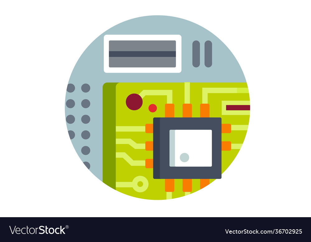 Microscheme ship cpu Royalty Free Vector Image