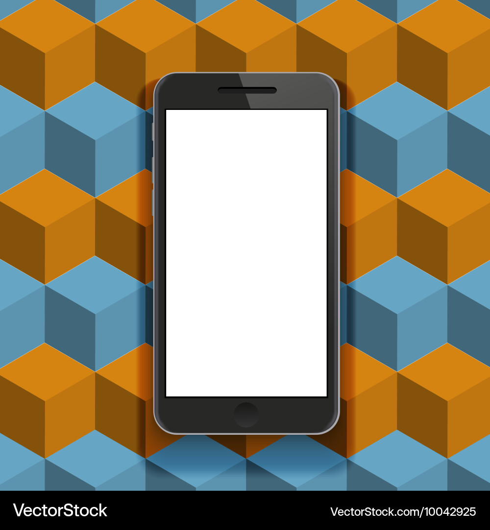 Modern smartphone on geometric background Vector Image
