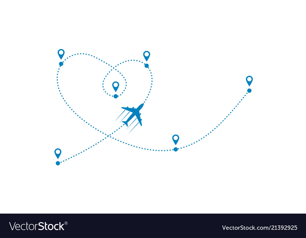 Plane and path Royalty Free Vector Image - VectorStock