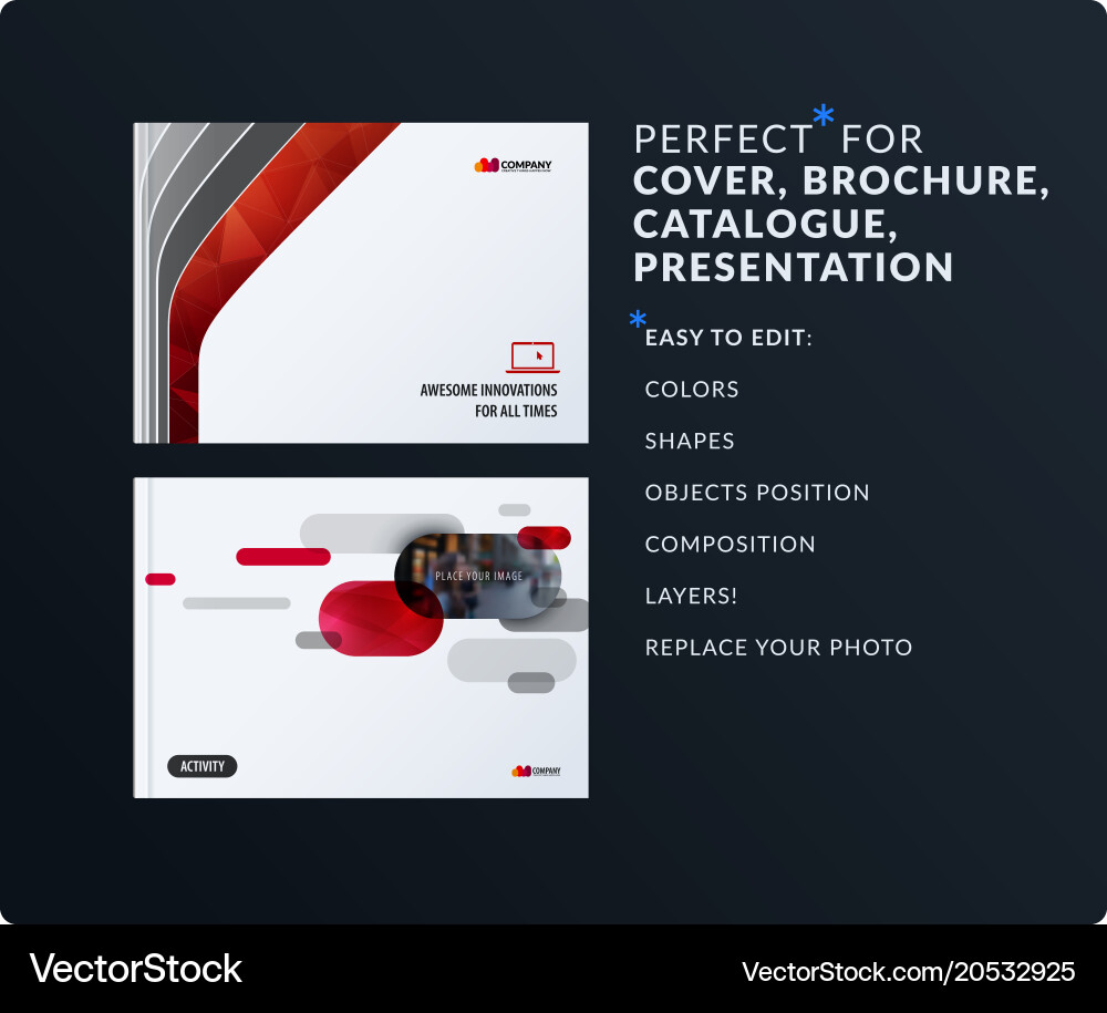 Presentation abstract red set of modern Royalty Free Vector