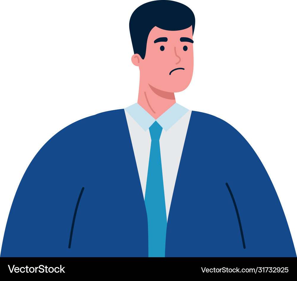 Sad businessman avatar design Royalty Free Vector Image