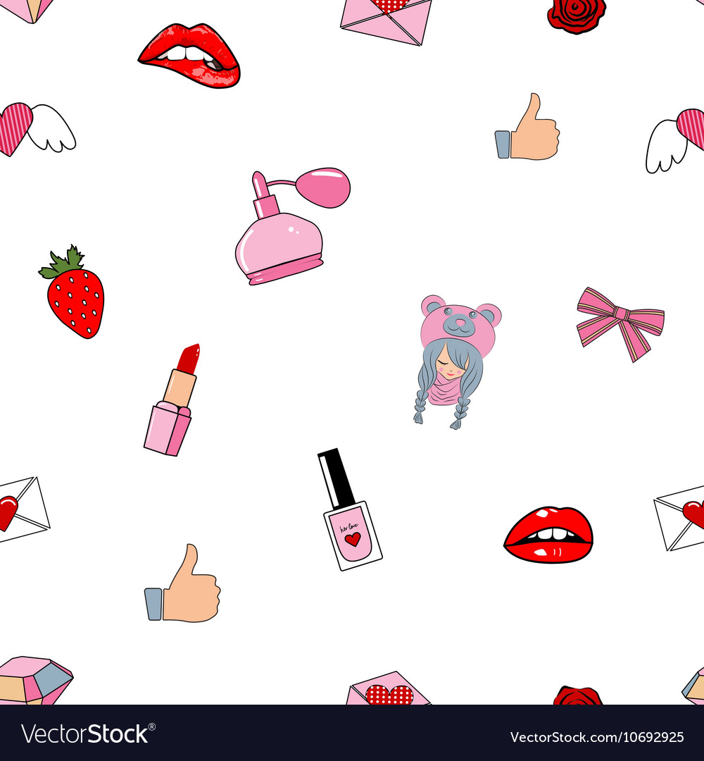 Seamless pattern stickers2 Royalty Free Vector Image