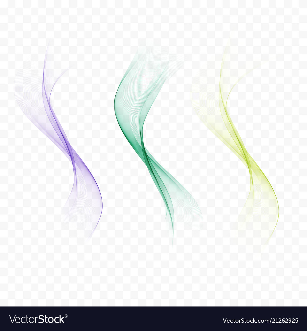 Set abstract colored wavescolor smoke wave Vector Image