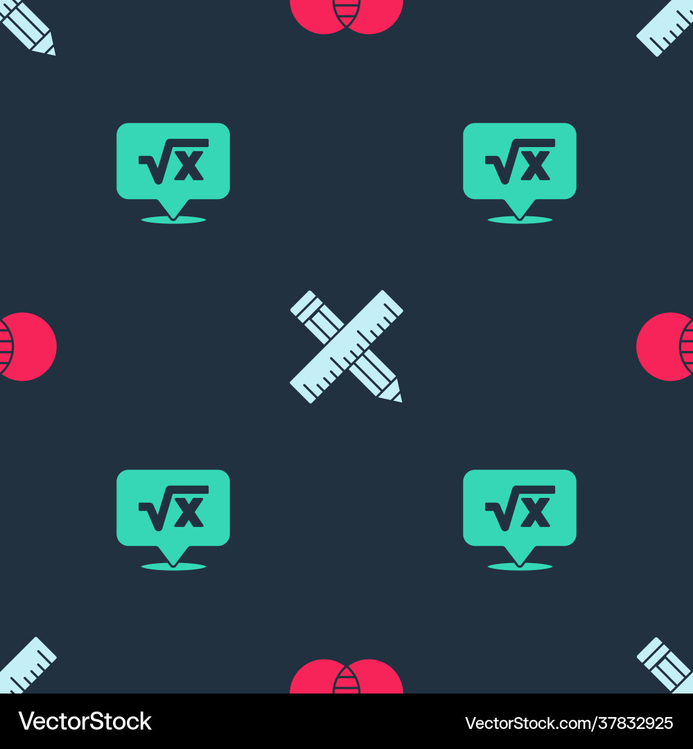 Set mathematics sets a and b crossed ruler pencil Vector Image