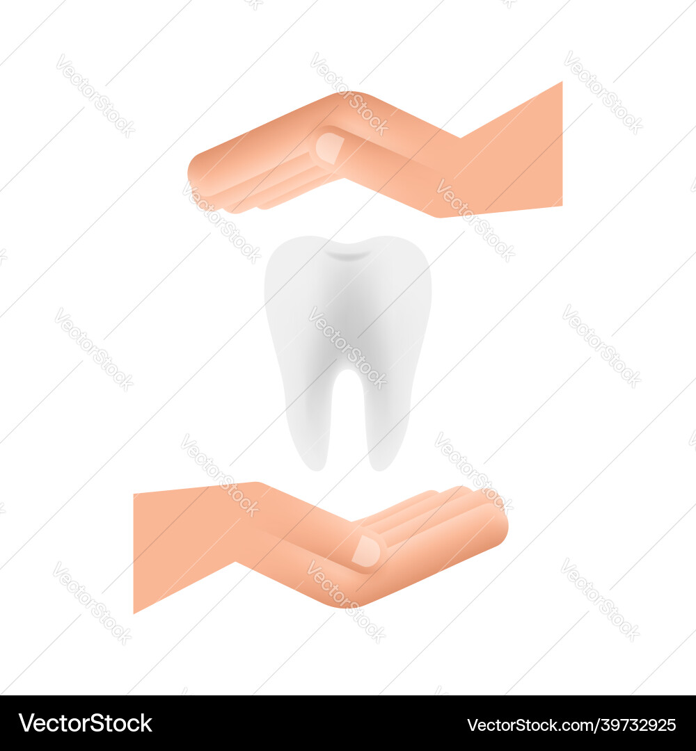 Teeth icon dentist healthy in hands human Vector Image