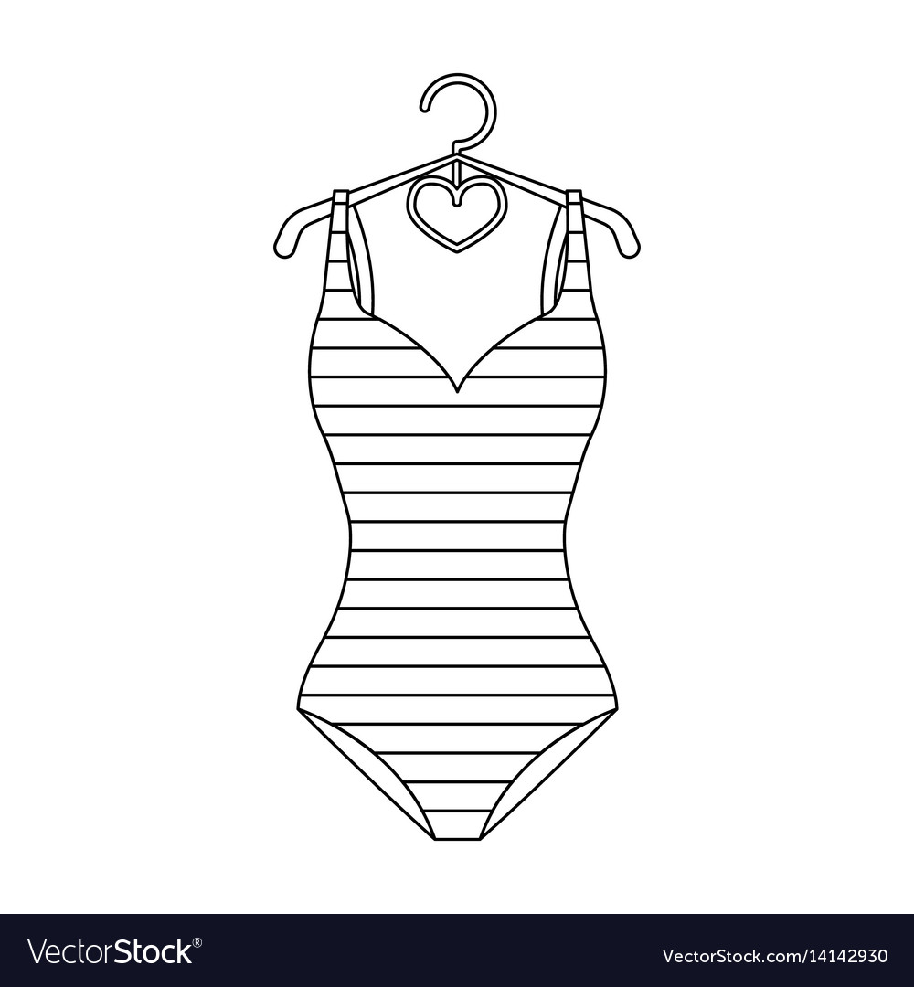 Bright striped swimsuit in the colors Royalty Free Vector