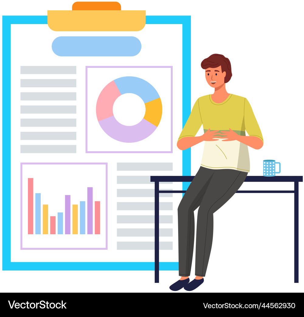 Business employees on their workspace co-worker Vector Image