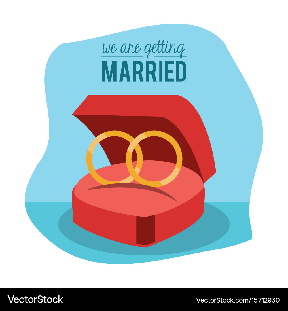 Colorful poster we are getting married Royalty Free Vector