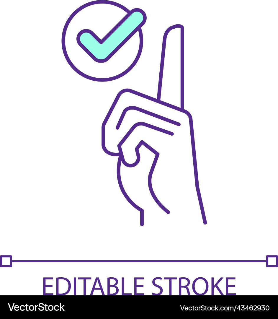 Drawing attention gesture rgb color icon Vector Image