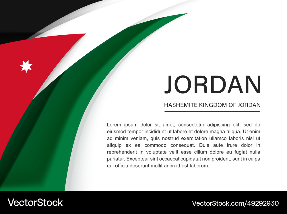 Jordan country flag and text Royalty Free Vector Image