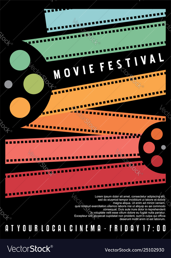 Movie Festival Poster Design Royalty Free Vector Image