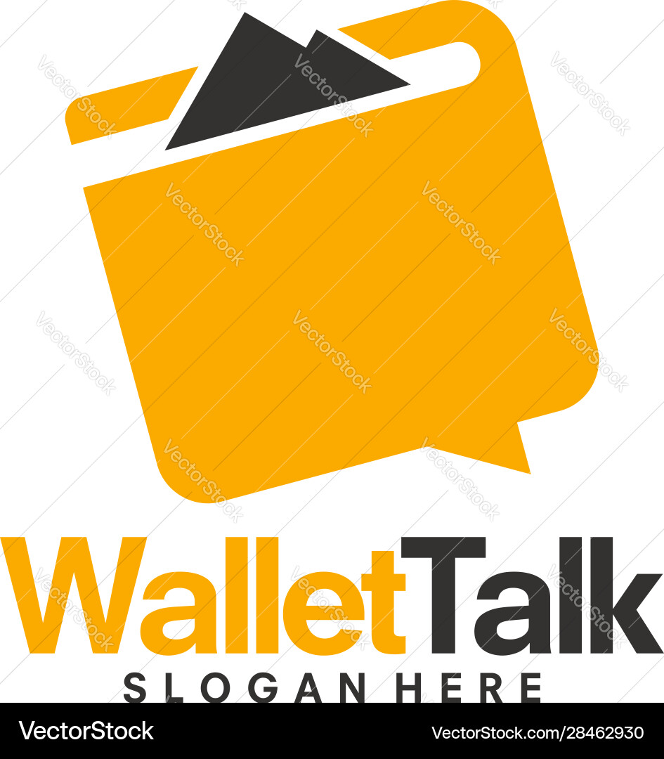 Wallet talk logo template finance discuss Vector Image