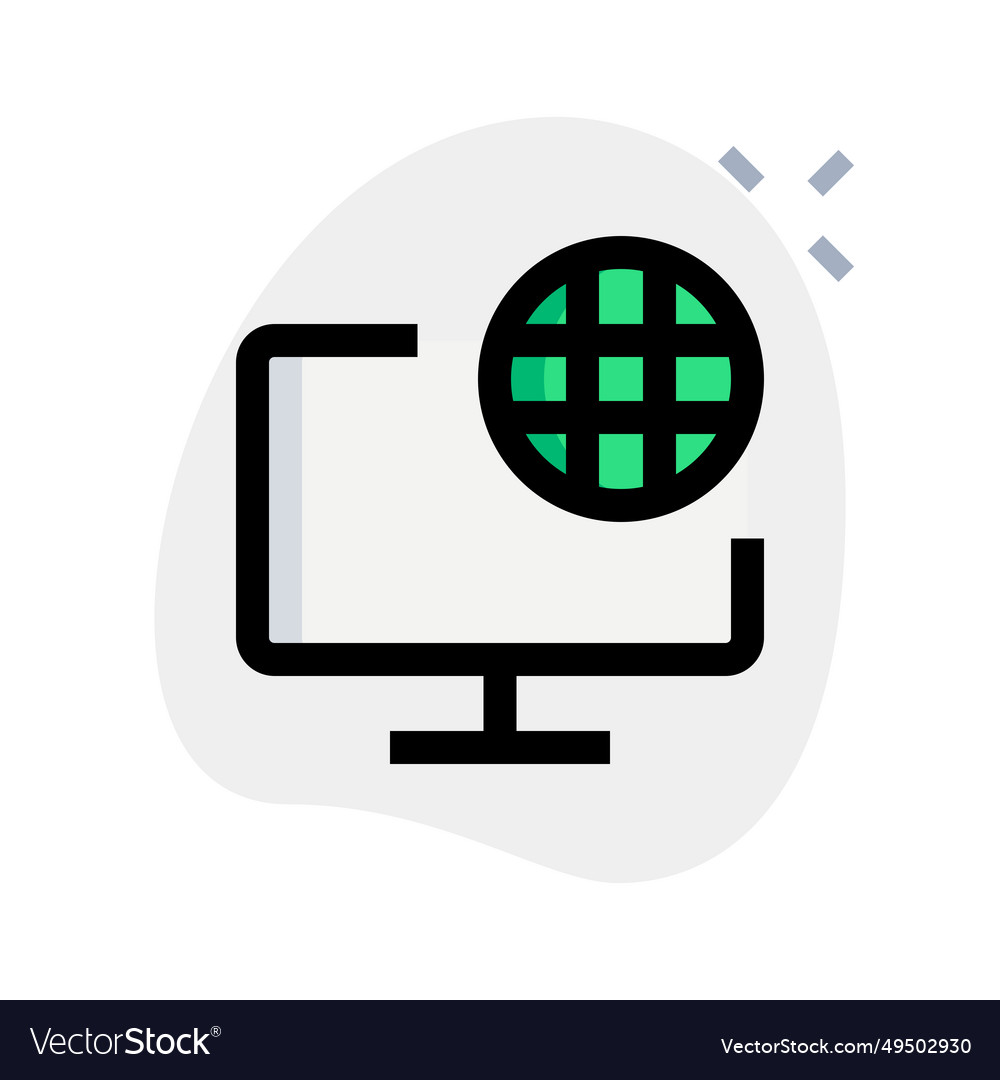 Web browser displayed on computer monitor screen Vector Image
