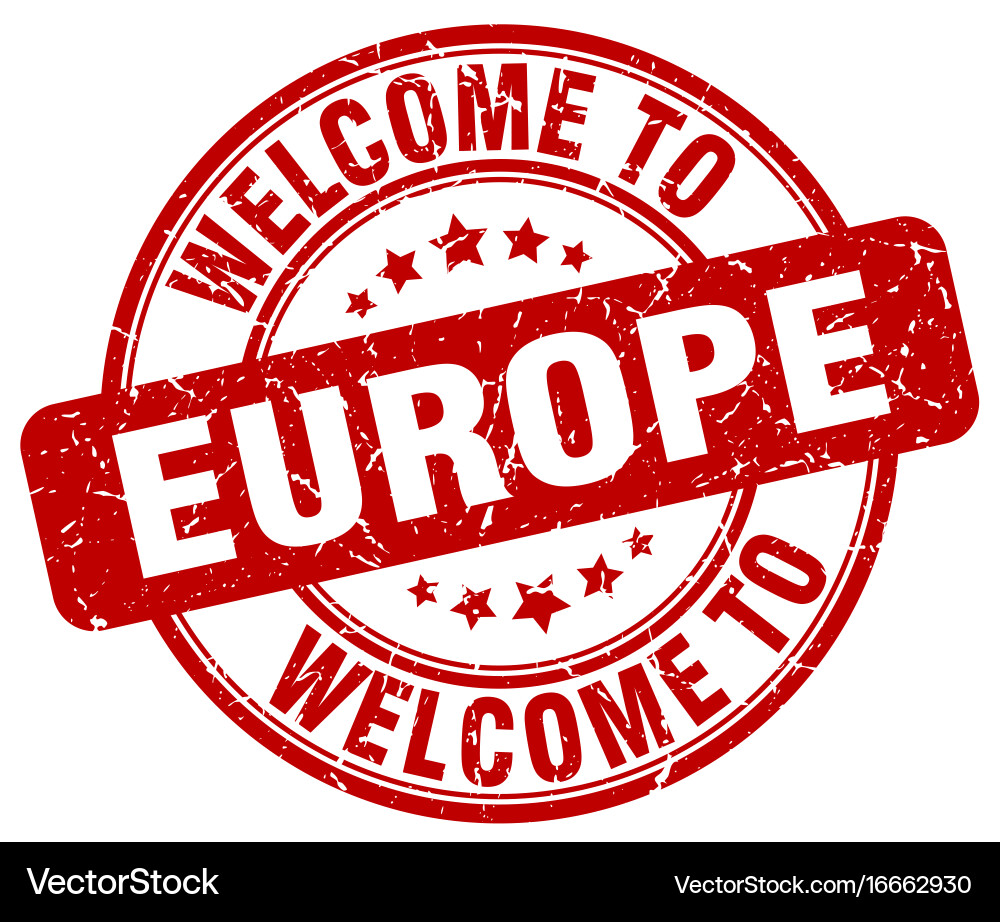 Welcome to europe Royalty Free Vector Image - VectorStock