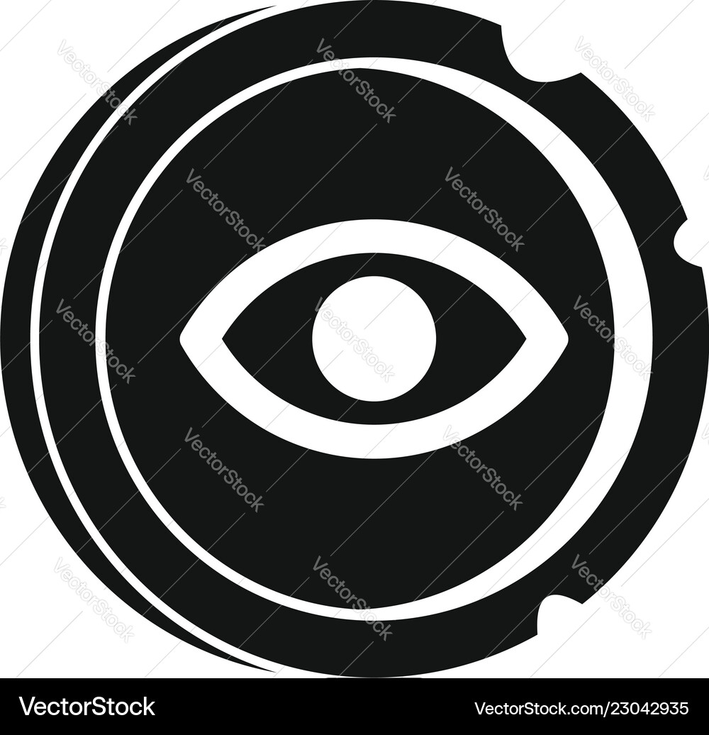 Ancient gold coin icon simple style Royalty Free Vector