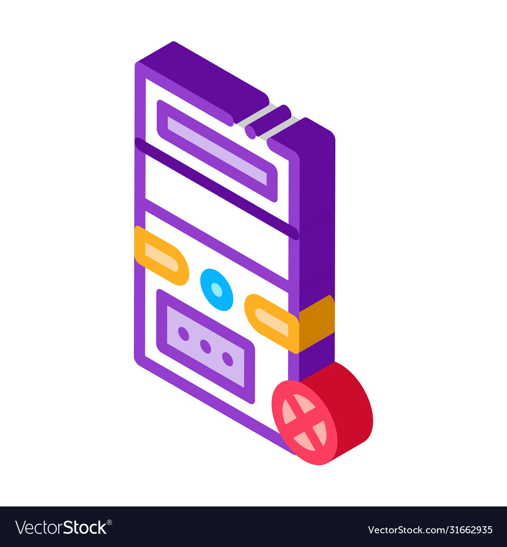 Broken computer isometric icon Royalty Free Vector Image