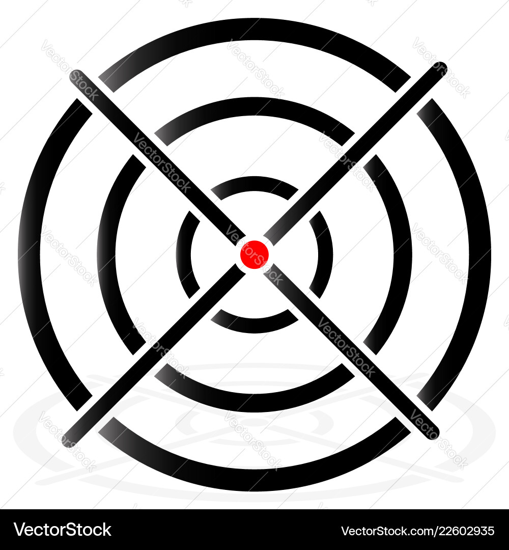 Cross hair target mark circular reticle Royalty Free Vector