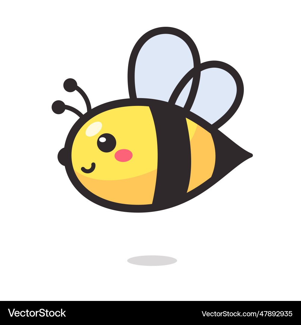 Cute little bee smiling for decorating desserts Vector Image