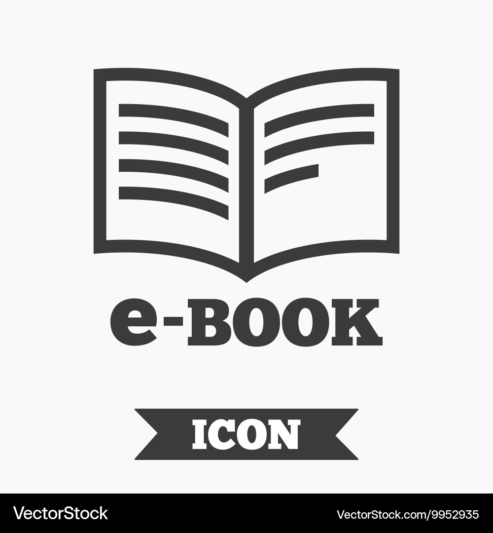 E-book sign icon electronic book symbol Royalty Free Vector