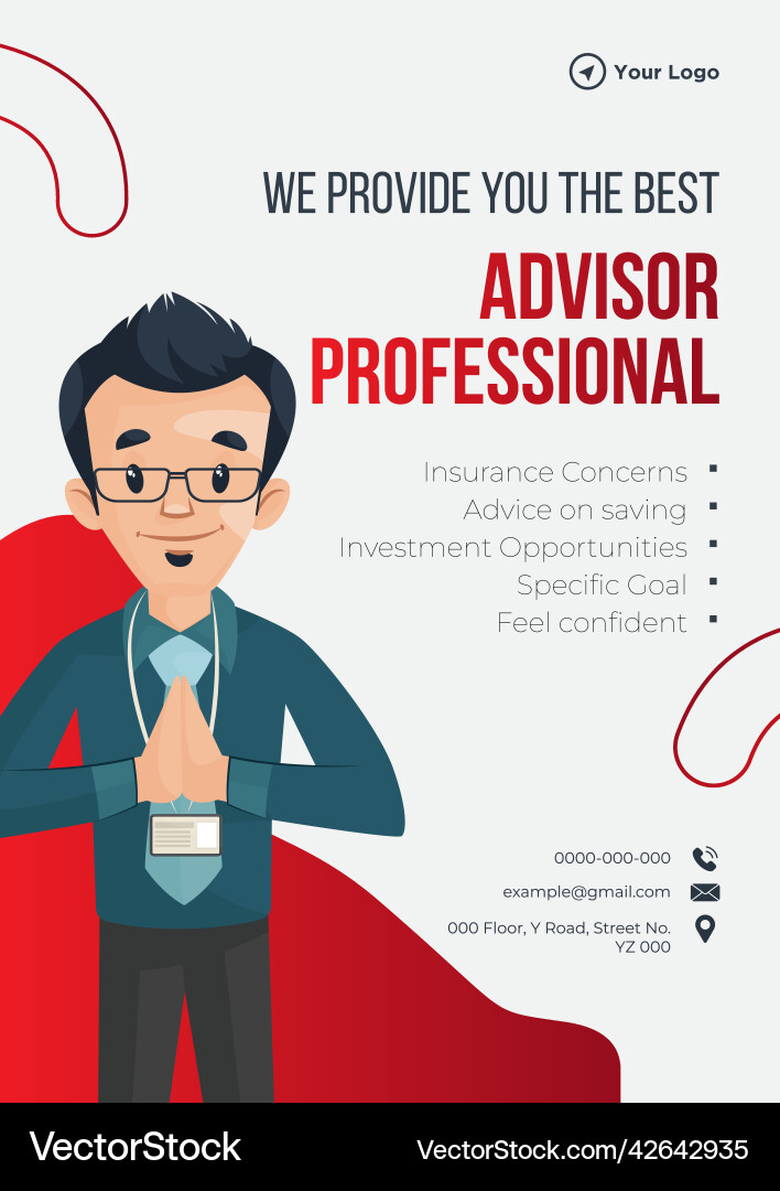 Flyer design of advisor professional Royalty Free Vector