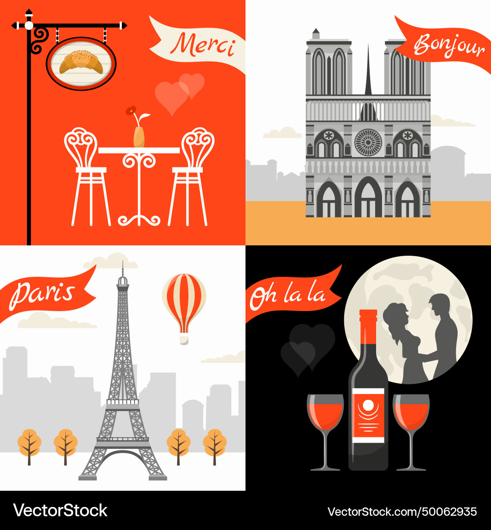 France paris retro style concept Royalty Free Vector Image