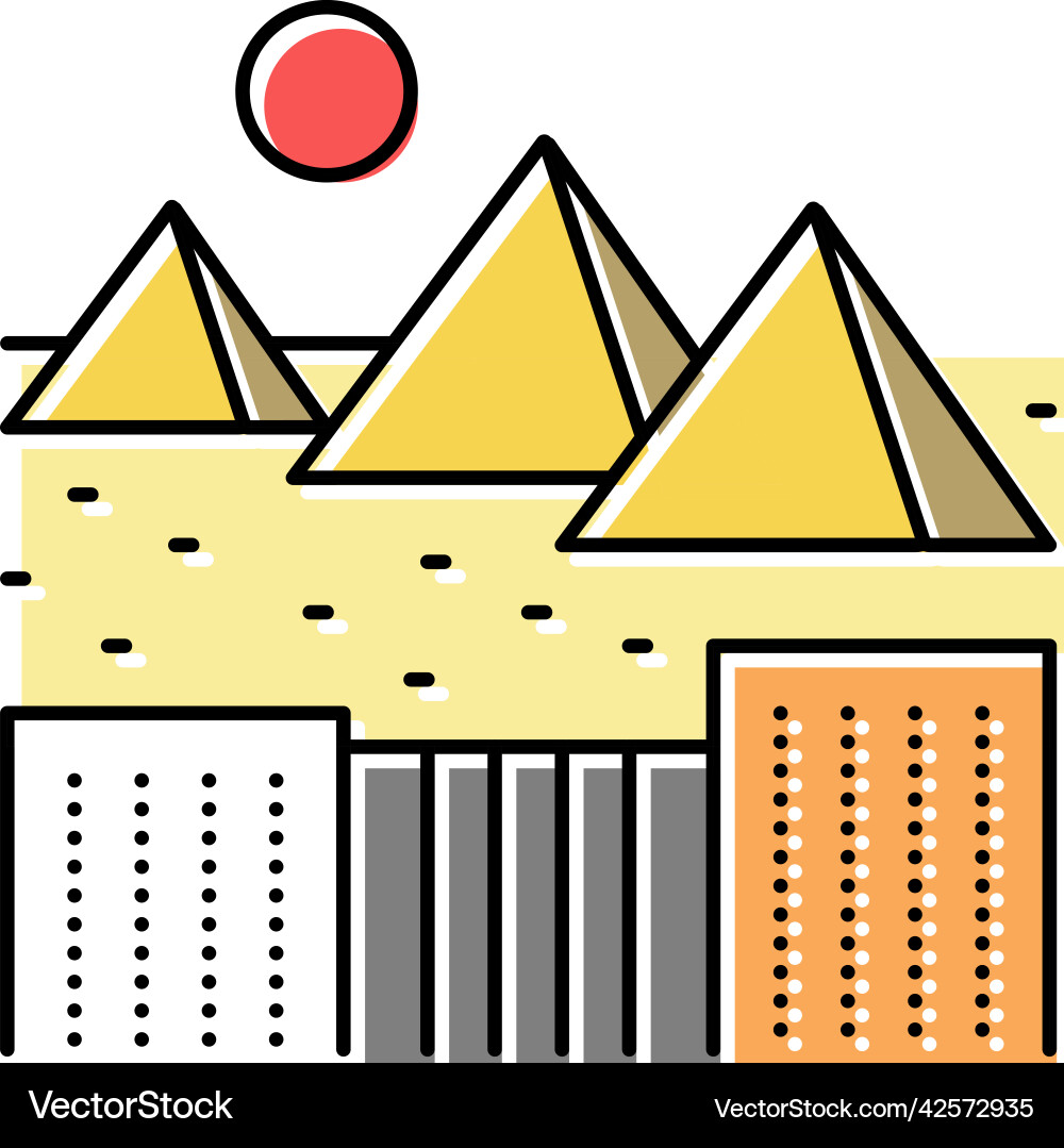 Giza town color icon Royalty Free Vector Image