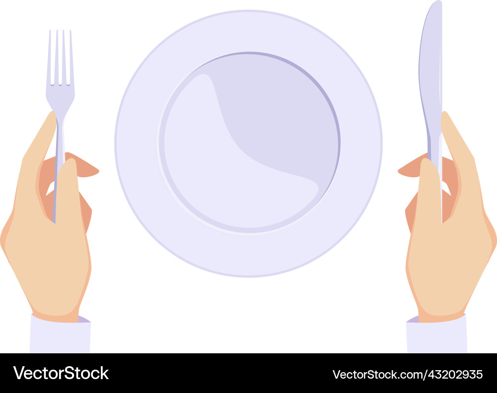 Hands with plate restaurant background person Vector Image