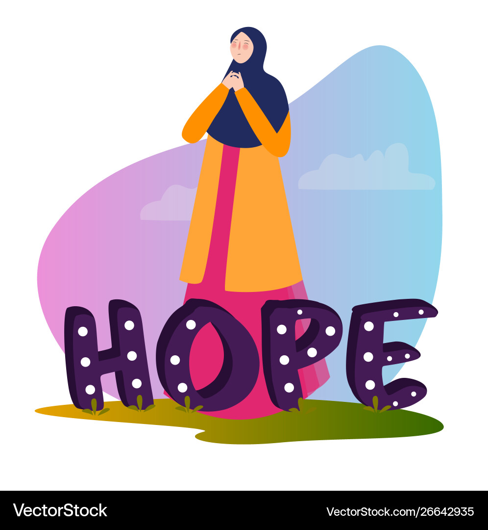 Hope typography motivational positive slogan with Vector Image