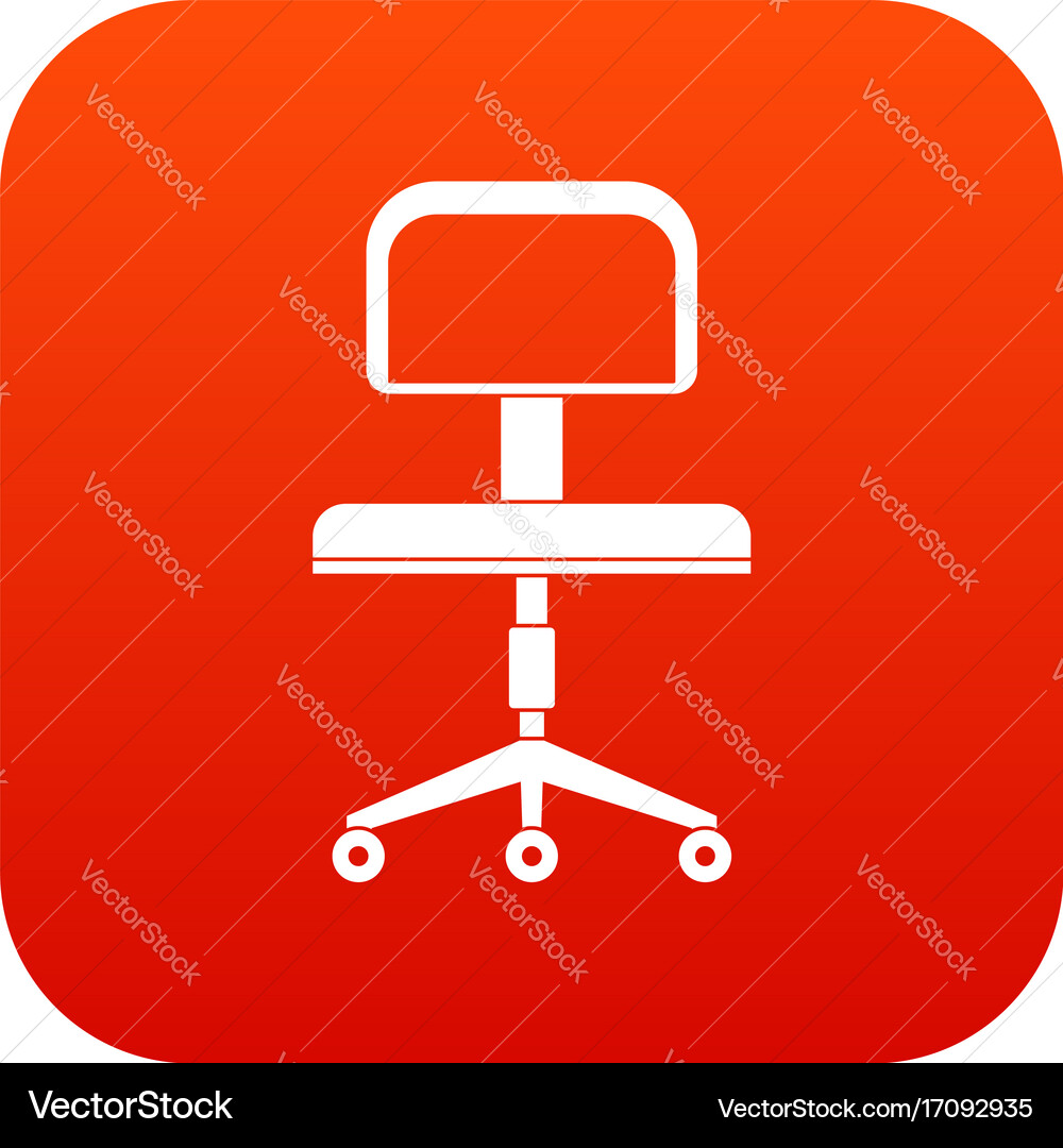 Office a chair with wheels icon digital red Vector Image