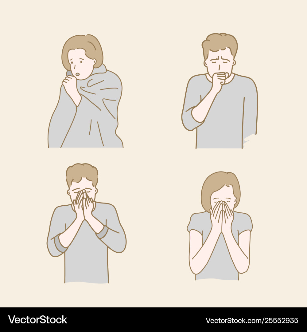 People cough because cold autumn or winter Vector Image