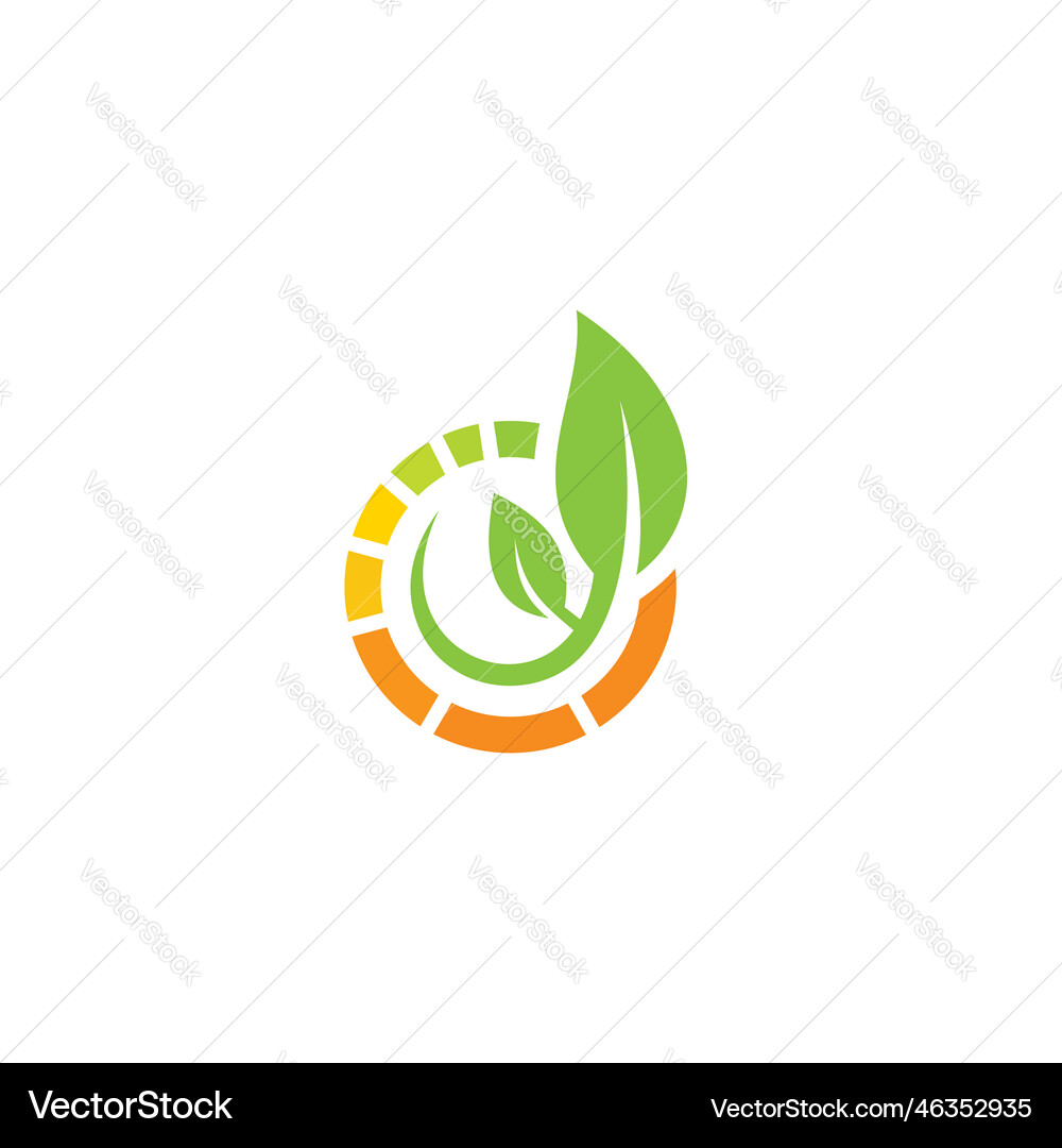 Technology os initial leaf logo icon Royalty Free Vector
