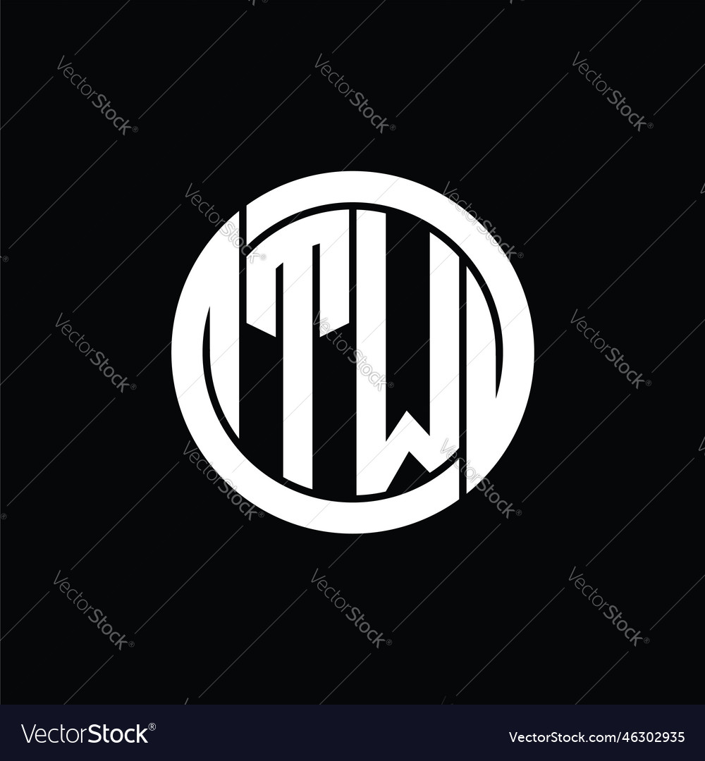 Tw logo monogram shield inside circle shape Vector Image