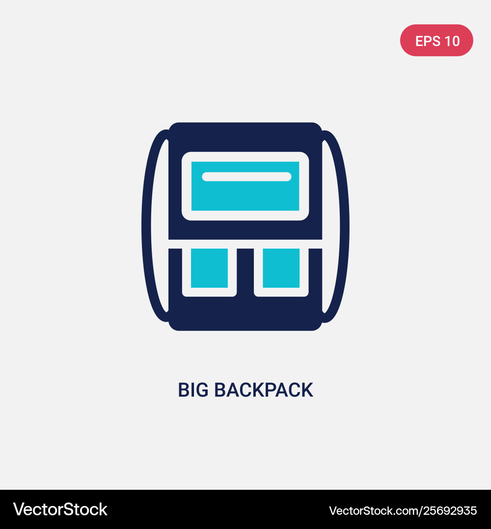 Two color big backpack icon from airport terminal Vector Image