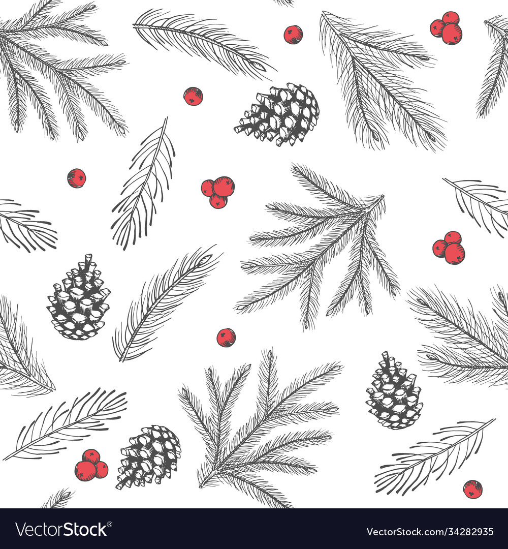 Vintage christmas seamless Royalty Free Vector Image