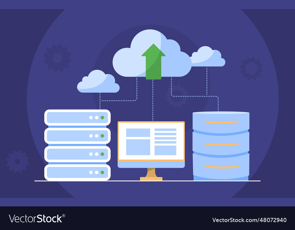 Cloud computing server concept Royalty Free Vector Image