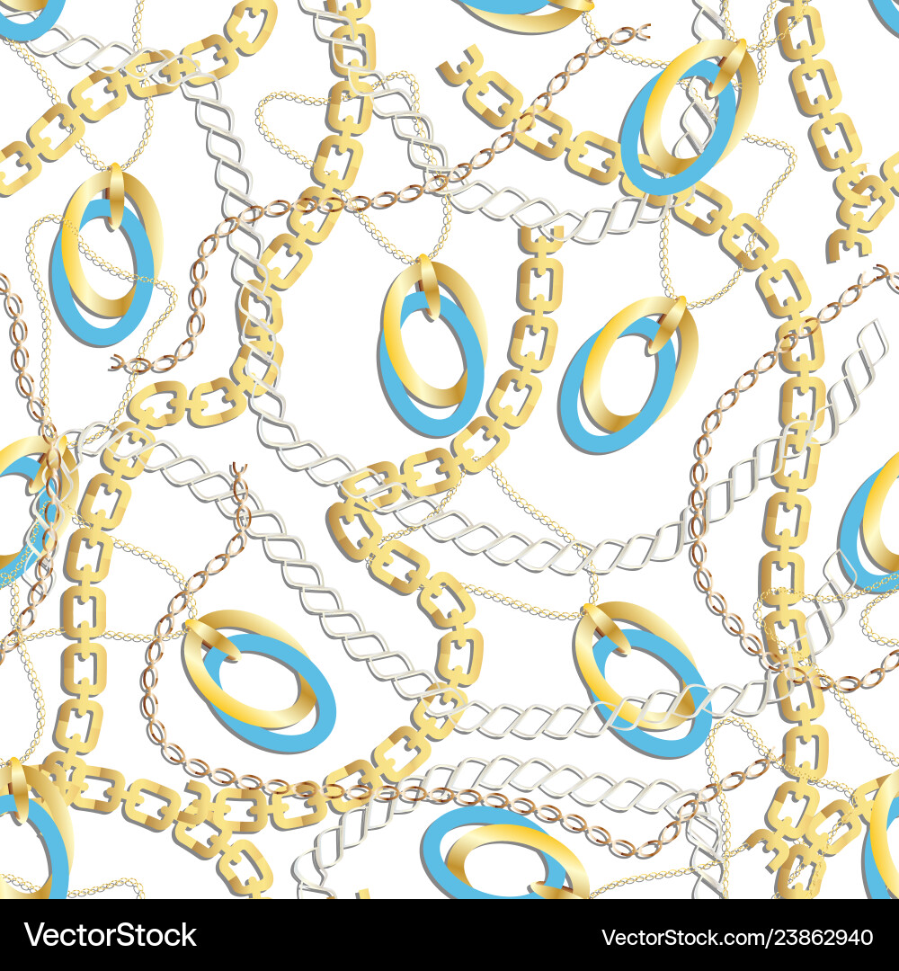 Fashion seamless pattern with golden chains Vector Image