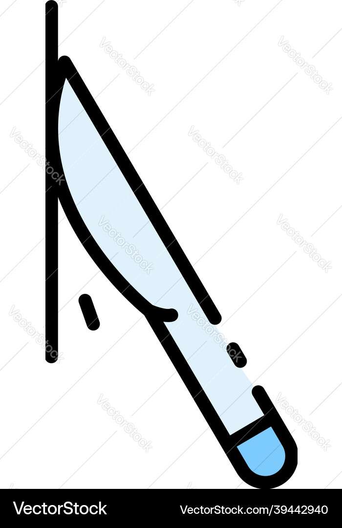 Forensic lab scalpel icon color outline Royalty Free Vector