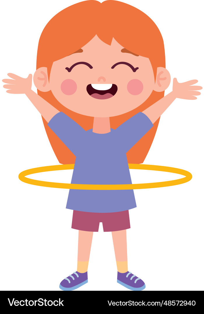 Happy girl with ula ula Royalty Free Vector Image