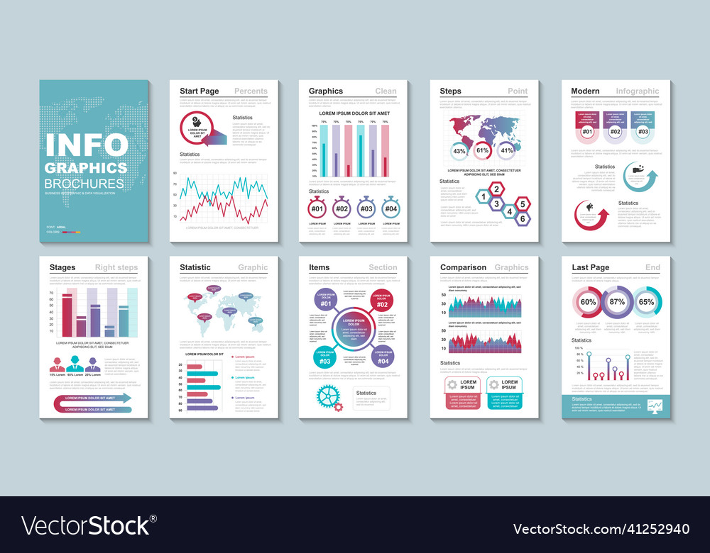 Infographic brochures data visualization Vector Image