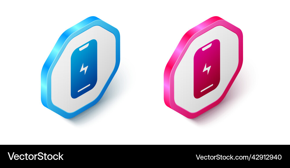Isometric smartphone mobile phone icon isolated Vector Image