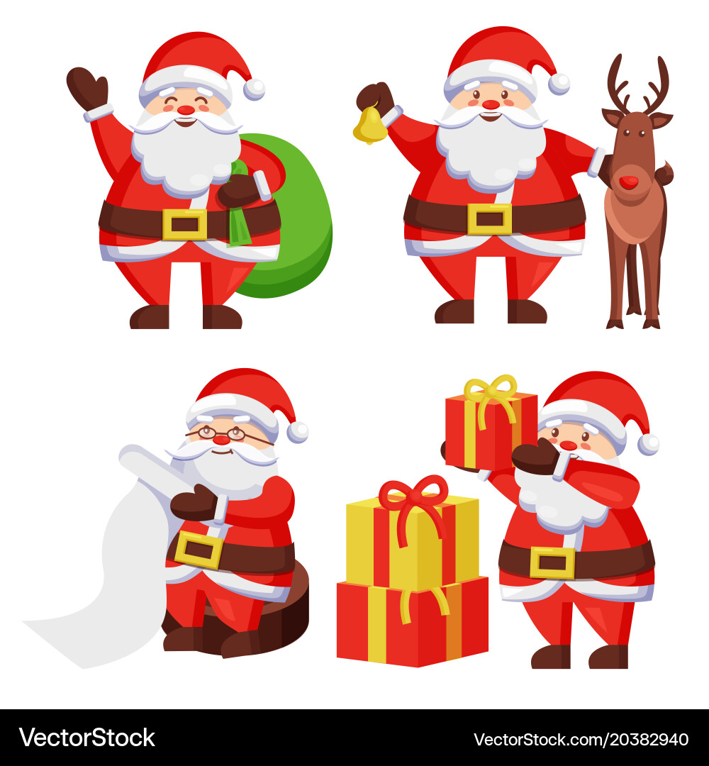 Santa claus with presents icon Royalty Free Vector Image