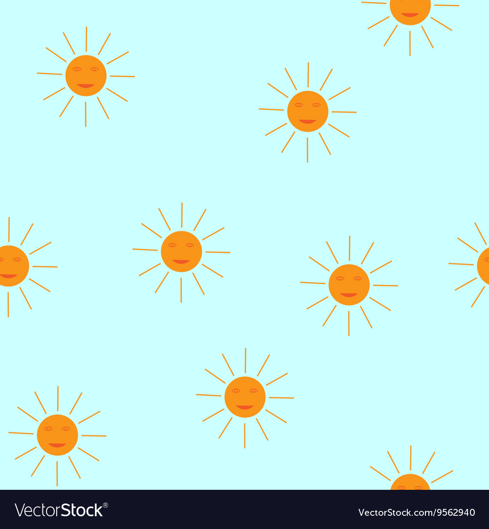 Sun seamless pattern Royalty Free Vector Image