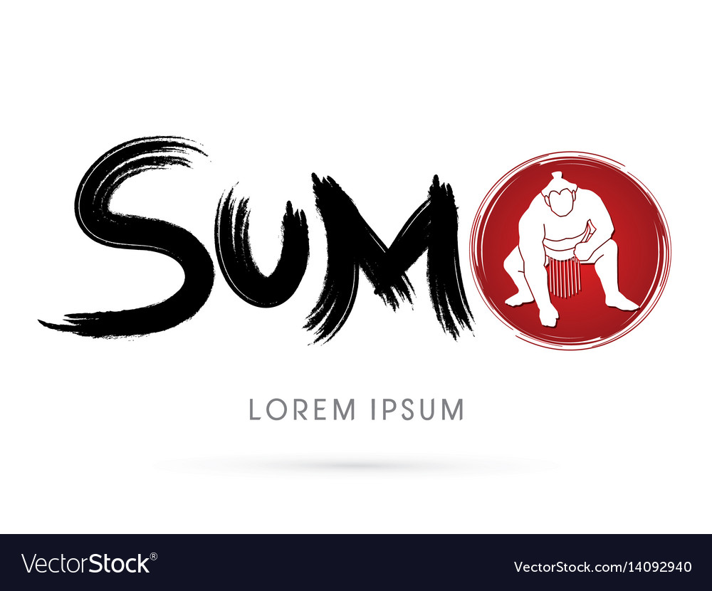 Text sumo Royalty Free Vector Image - VectorStock