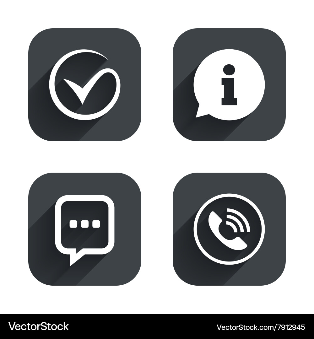 Check or tick phone call and information sign Vector Image
