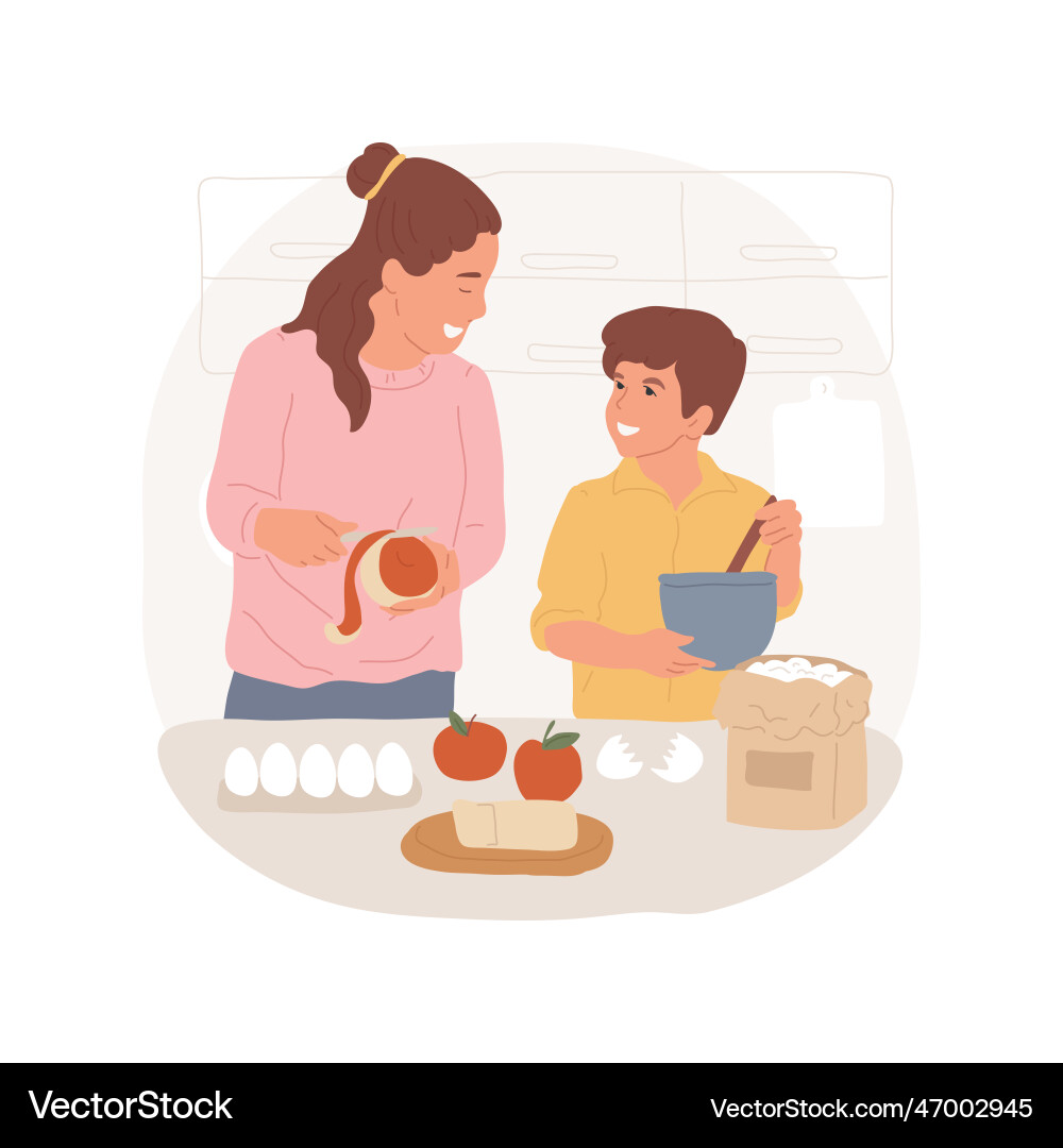 Cooking together isolated cartoon Royalty Free Vector Image